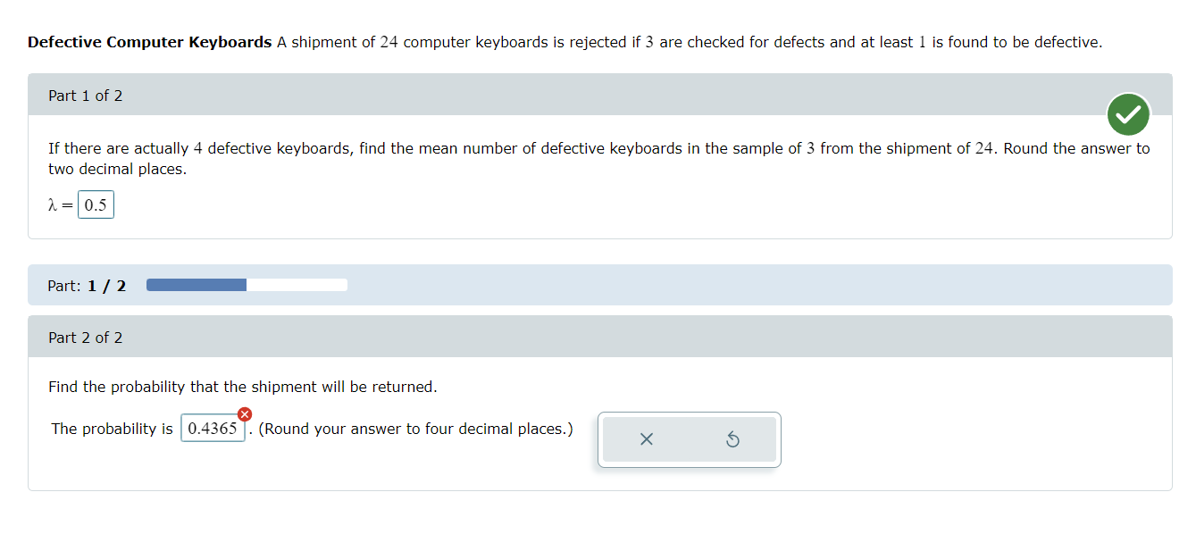 Solved Defective Computer Keyboards A shipment of 24 | Chegg.com