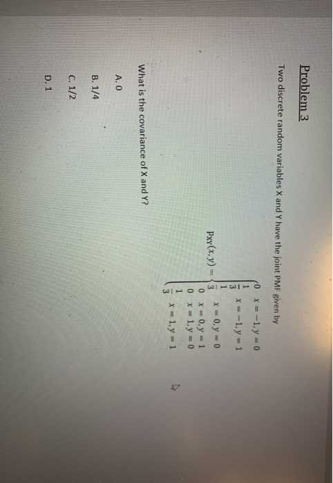Solved Problem 1 The joint PMF of two discrete random | Chegg.com
