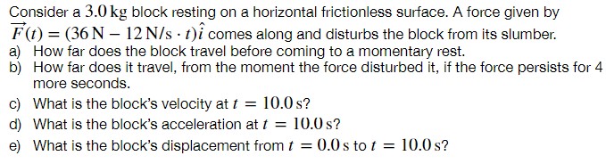Solved Consider a 3.0kg ﻿block resting on a horizontal | Chegg.com
