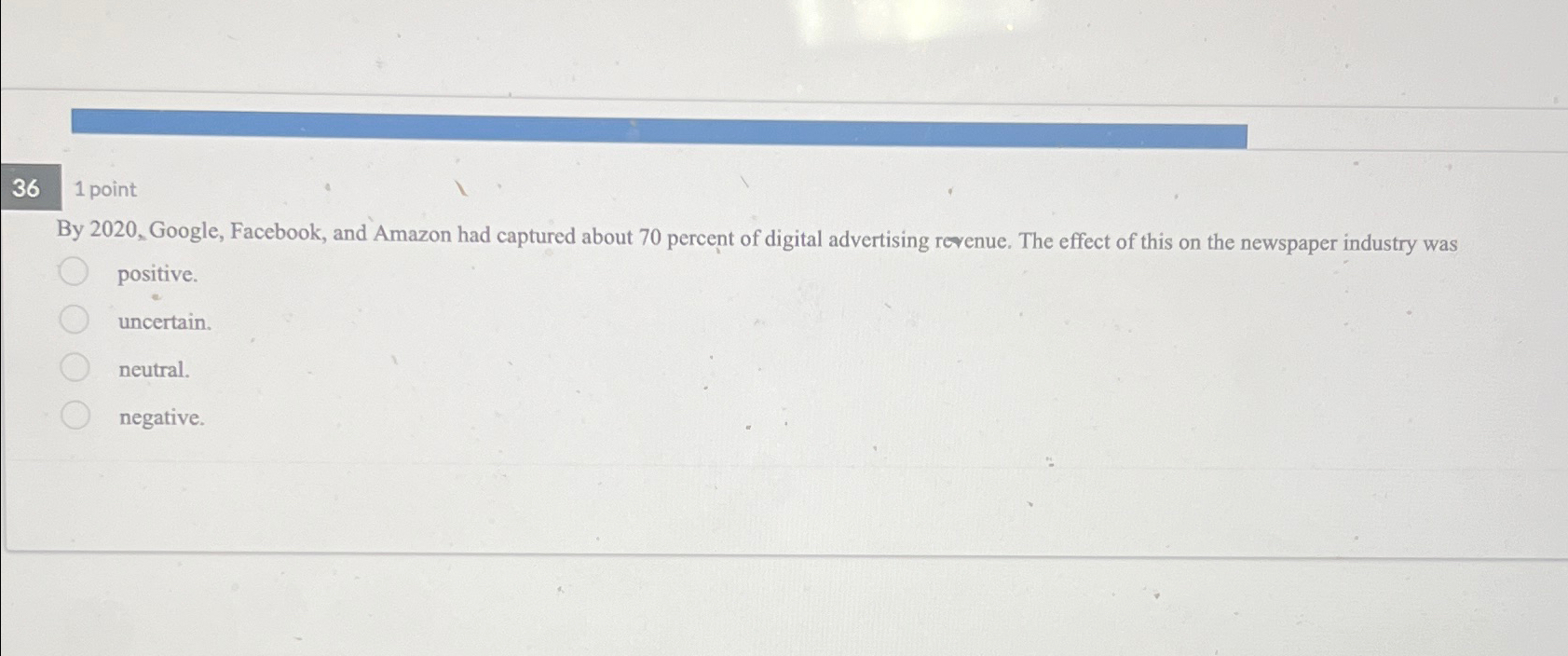 Solved 361 ﻿pointBy 2020, ﻿Google, Facebook, and Amazon had | Chegg.com