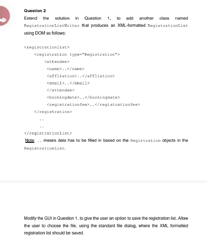 Solved Question 2Extend the solution in Question 1, ﻿to add | Chegg.com