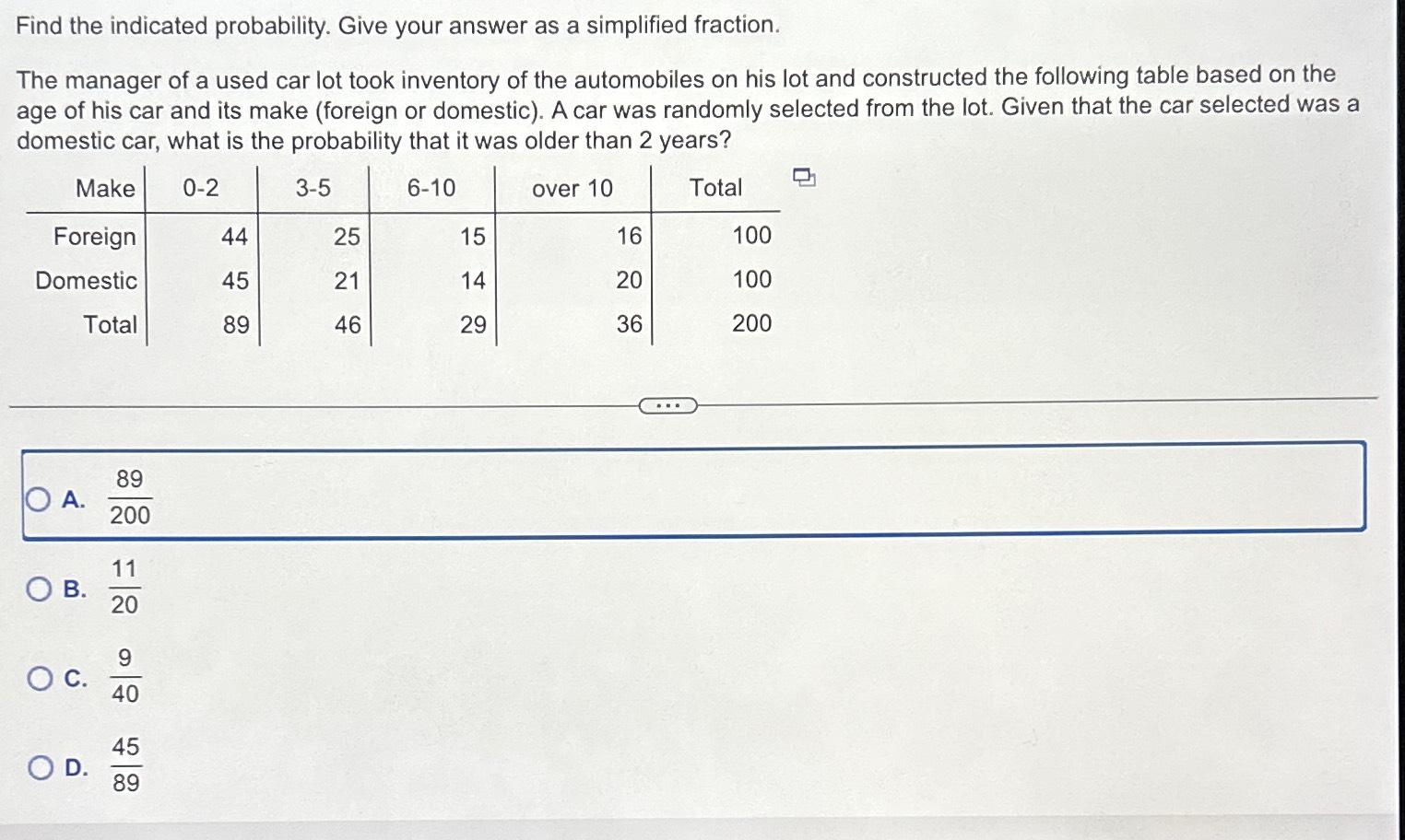 Solved Find the indicated probability. Give your answer as a | Chegg.com