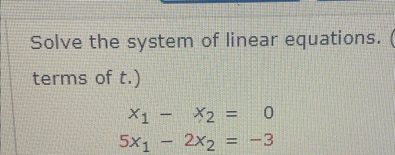 Solved Solve the system of linear equations.terms of | Chegg.com
