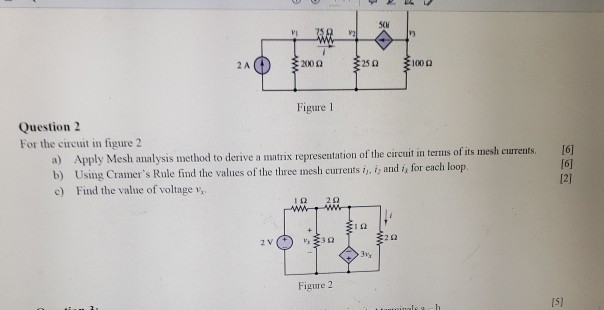 Solved Q2. a) Apply Mesh analysis to derive a matrix | Chegg.com