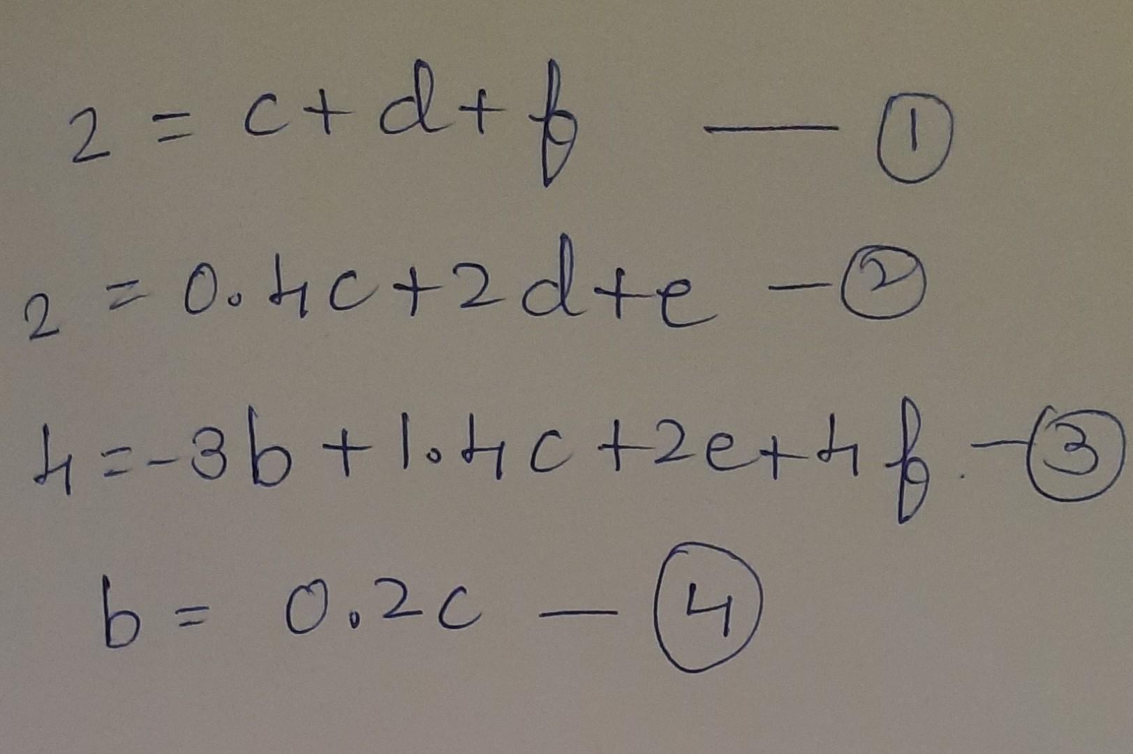 Solved 2c + 2 2= c+ d + b + 2 = 0.tictadte -@ 2 4 =-3b + | Chegg.com