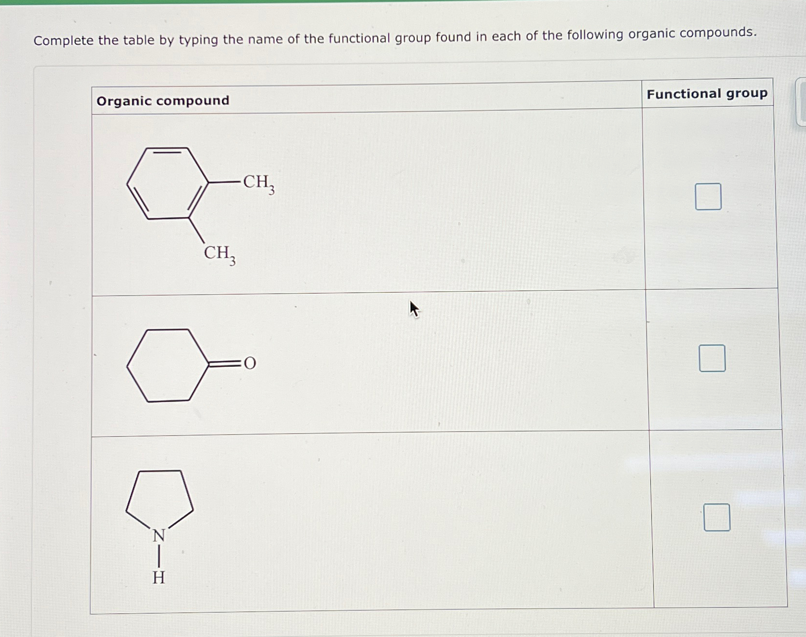 Solved Complete the table by typing the name of the | Chegg.com
