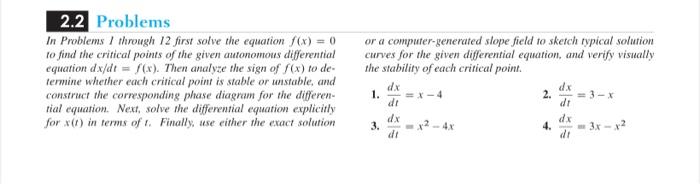 Solved In Problems / through 12 first solve the equation | Chegg.com