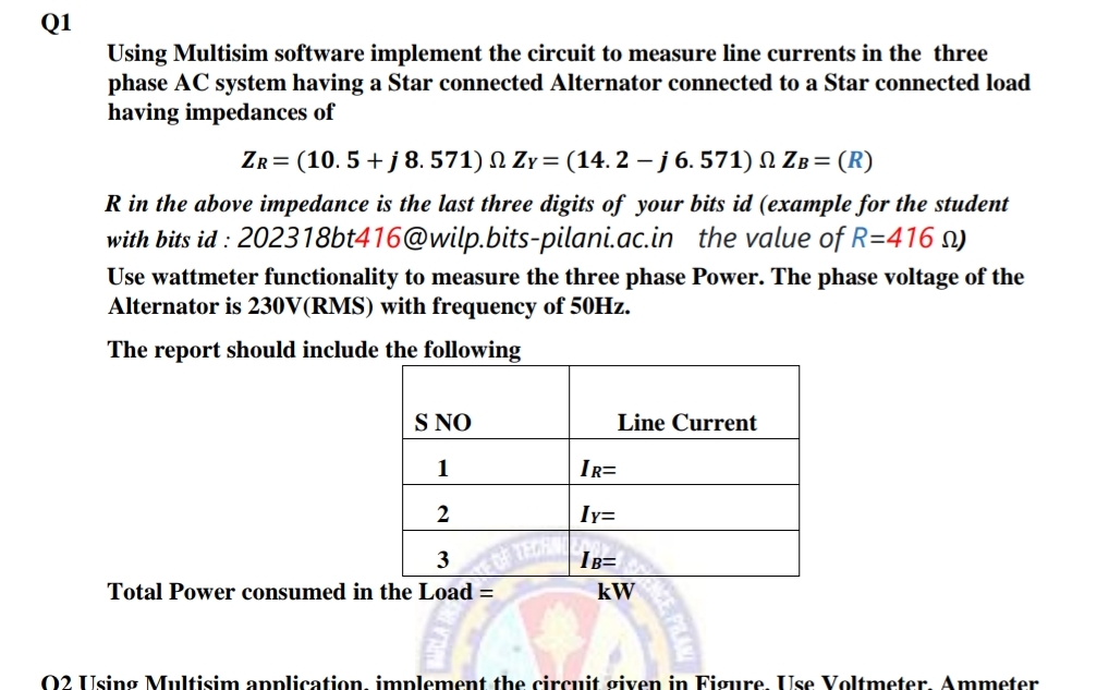 Solved Q1Using Multisim software implement the circuit to | Chegg.com