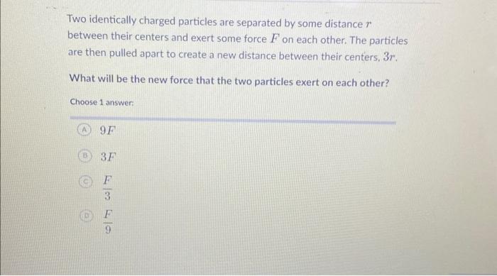 Solved Two identically charged particles are separated by | Chegg.com