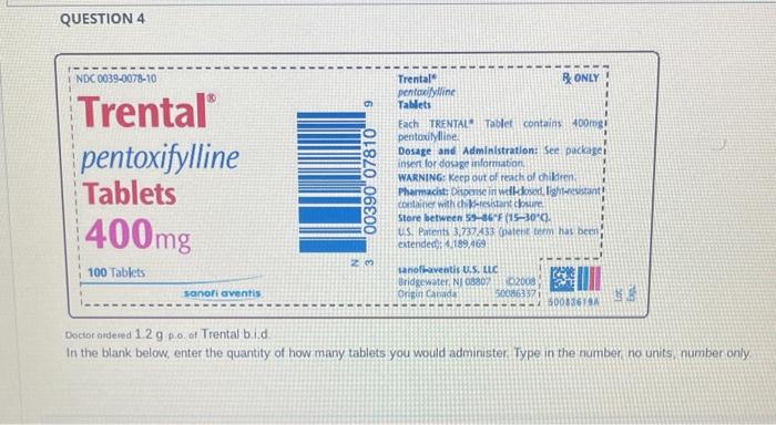 Solved QUESTION 2 Examine the label. State the dosage | Chegg.com