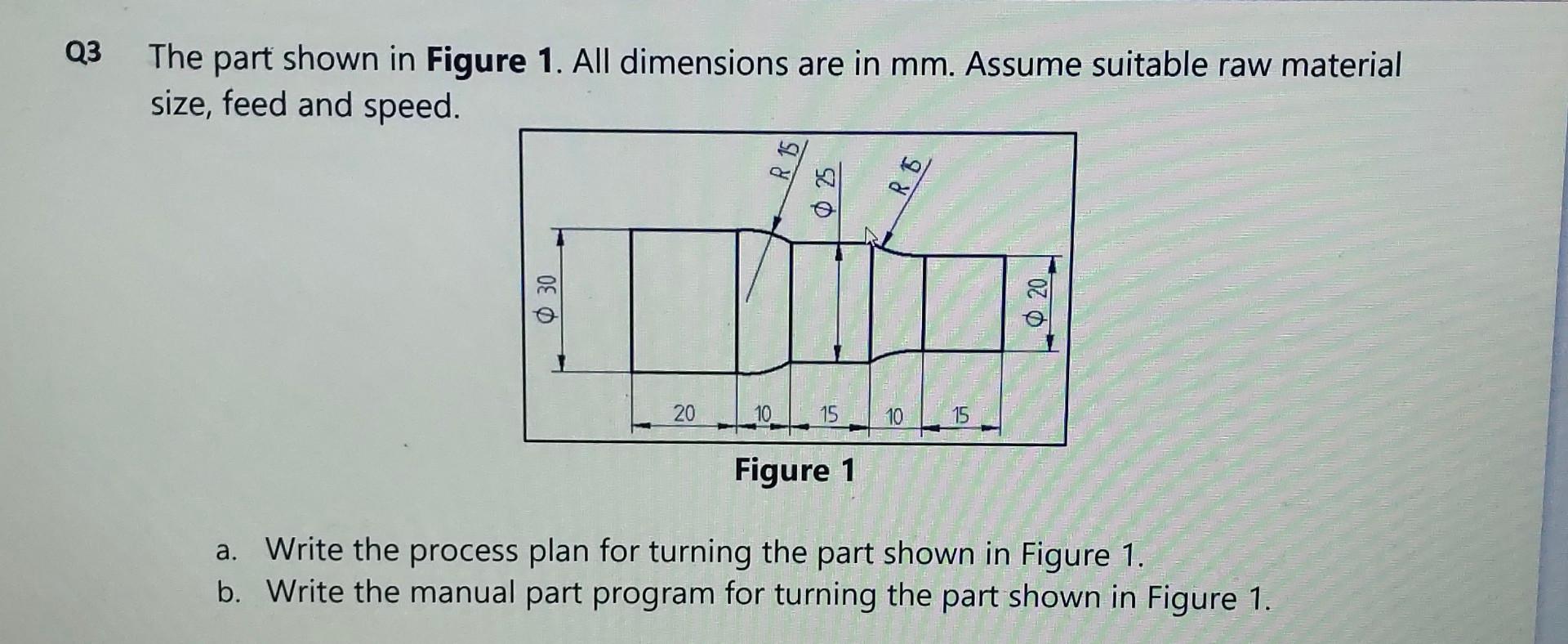 Solved 3 The part shown in Figure 1. All dimensions are in | Chegg.com