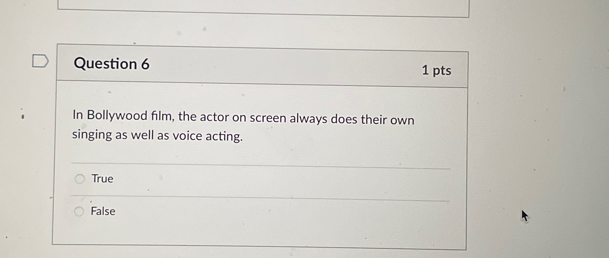 Solved Question 61 ﻿ptsIn Bollywood film, the actor on | Chegg.com