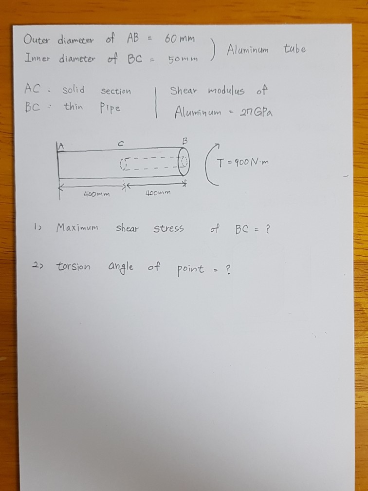 Solved Outer diameter of AB = 60mm Inner diameter of BC = | Chegg.com