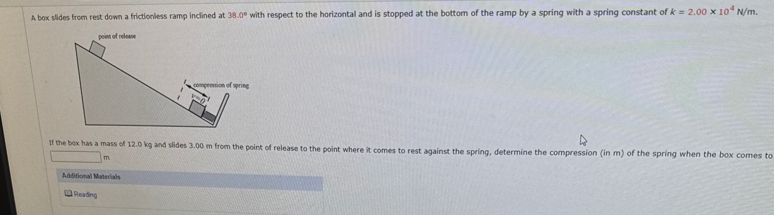 Solved A box slides from rest down a frictionless ramp | Chegg.com