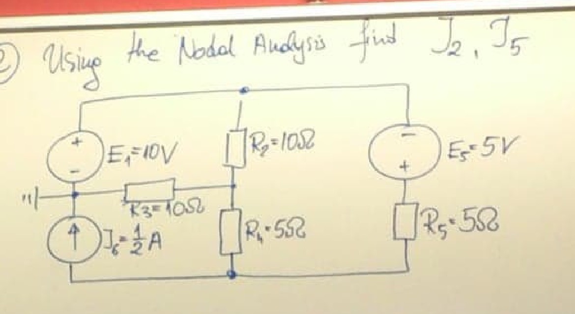 Solved Using the Nodol Andysis find J2,J5 | Chegg.com