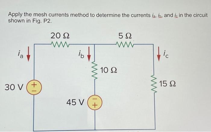 Solved Apply the mesh currents method to determine the | Chegg.com