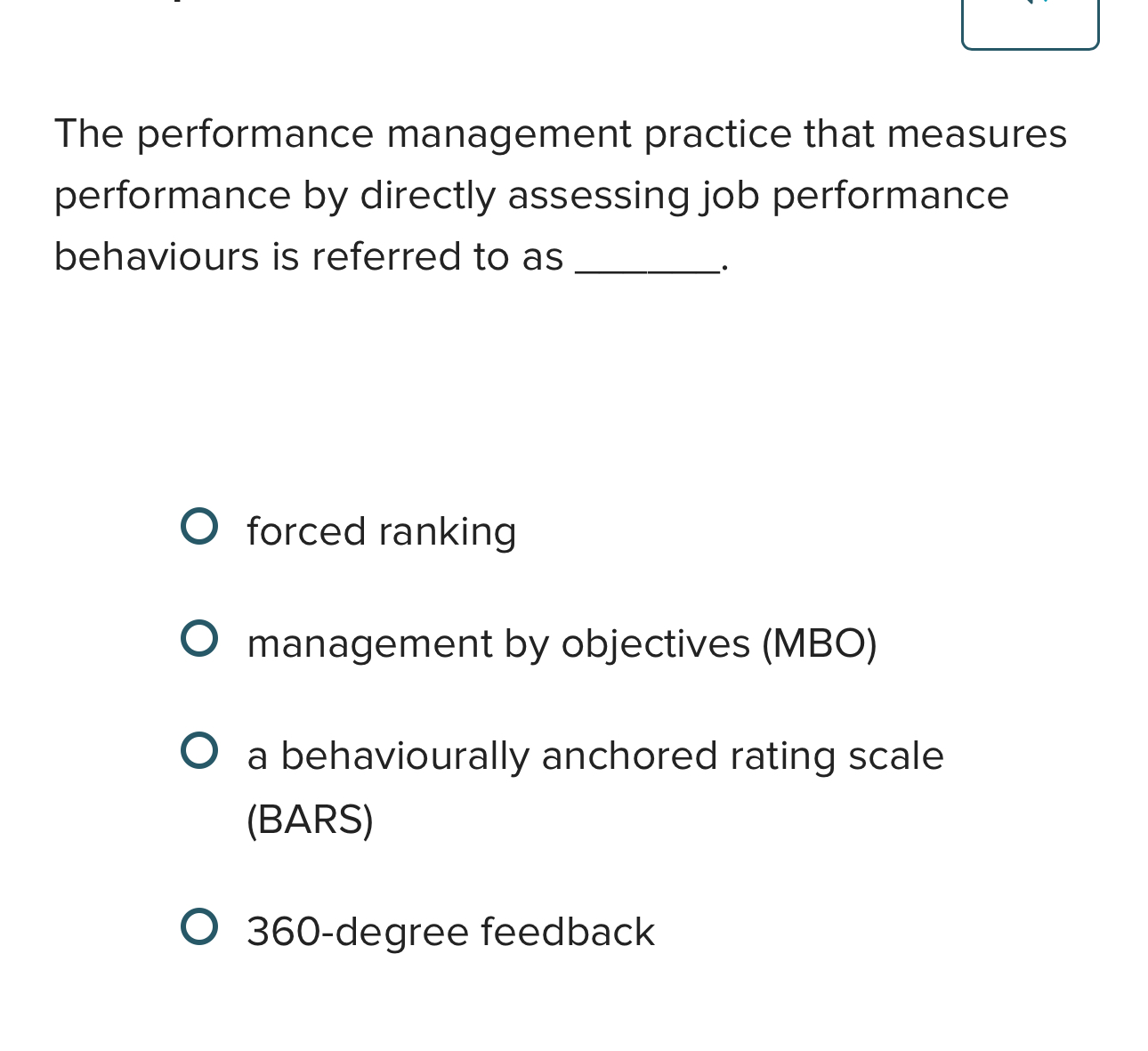 Solved The performance management practice that measures | Chegg.com