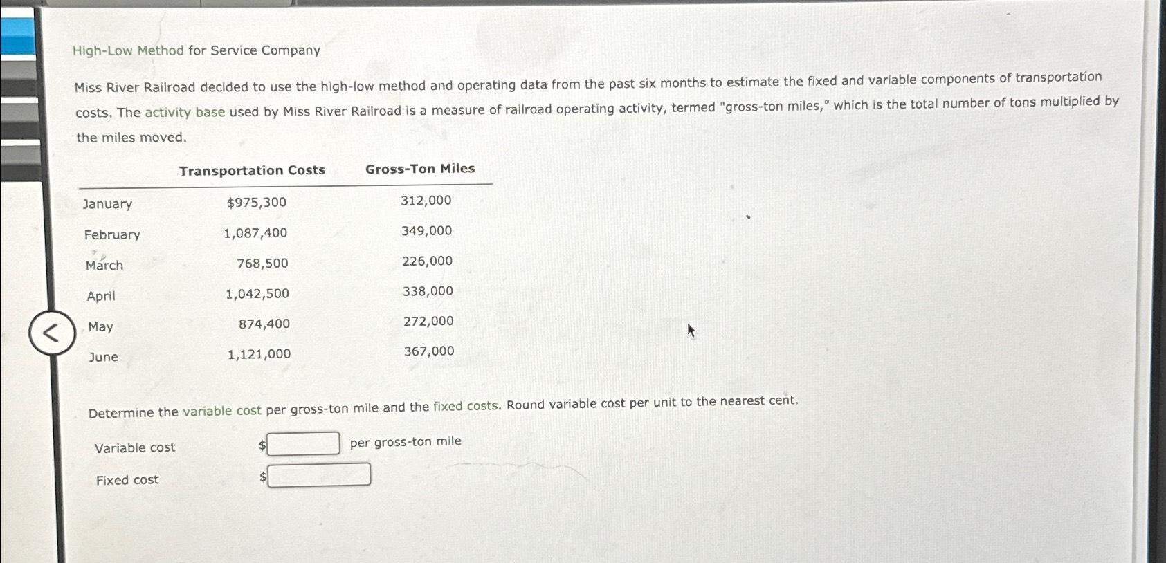 Solved High-Low Method for Service Company the miles | Chegg.com