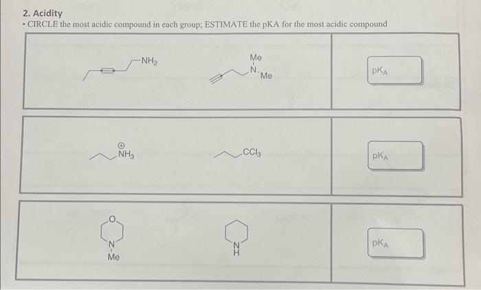 Solved 2. Acidity | Chegg.com