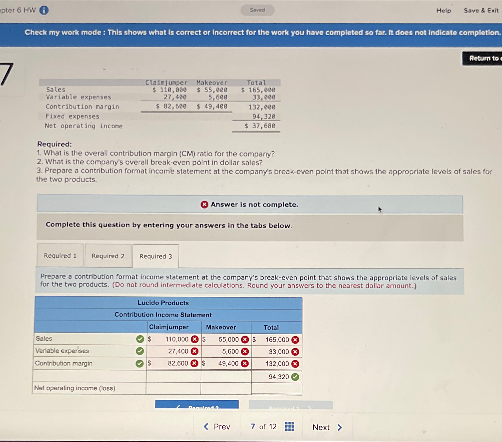 Solved pter 6 ﻿HWHelpSave & ExitCheck my work mode: This | Chegg.com