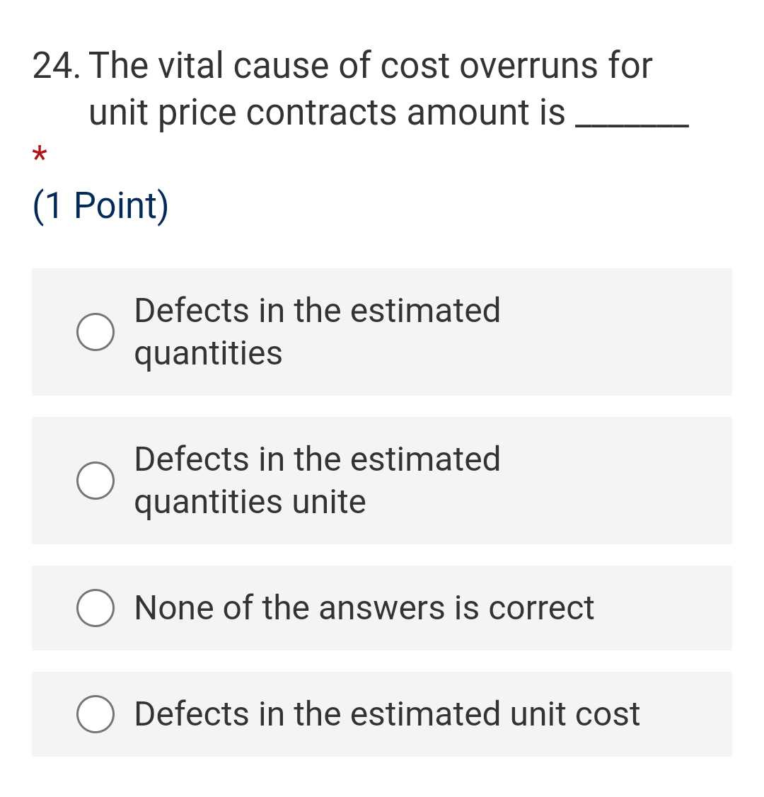 Solved 22. A second statement of the probable construction | Chegg.com