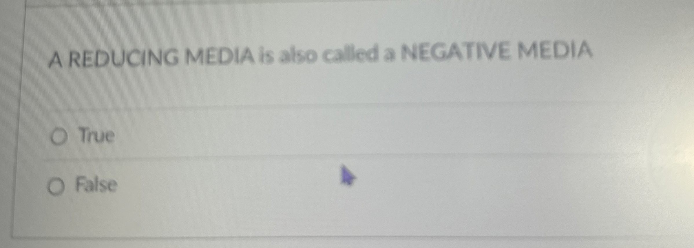 Solved A REDUCING MEDIA is also called a NEGATIVE | Chegg.com