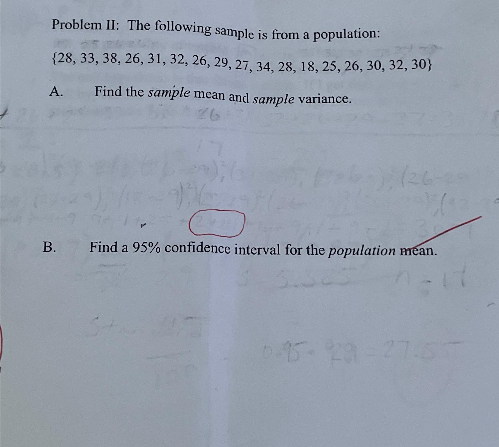 Solved Problem II: The following sample is from a | Chegg.com