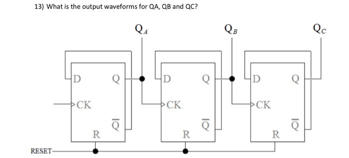 Solved 13 What Is The Output Waveforms For Qa Qb And Qc 4763