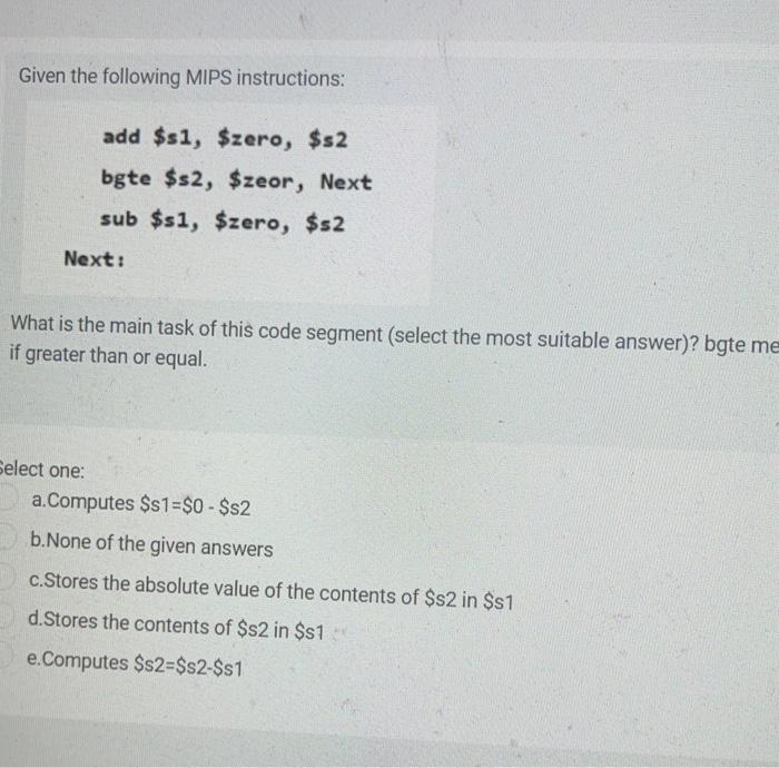 Solved Given the following MIPS instructions: add $81, | Chegg.com