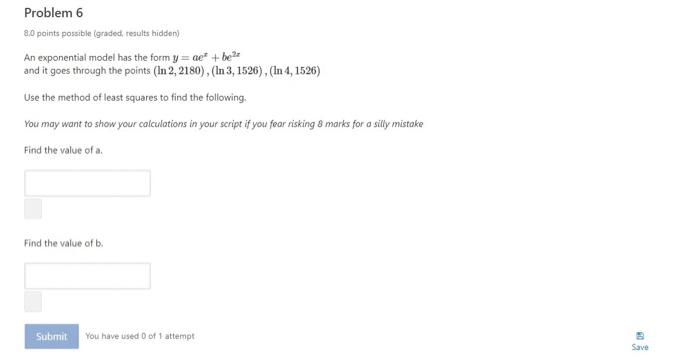 Solved Problem 6 80 points possible (graded, results hidden) | Chegg.com