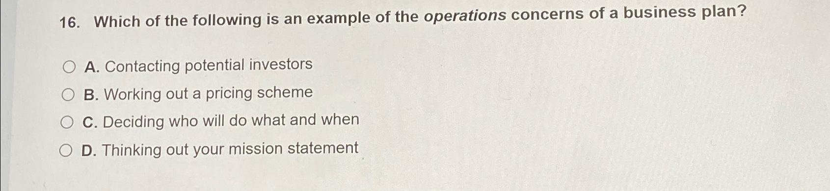 Solved Which of the following is an example of the | Chegg.com