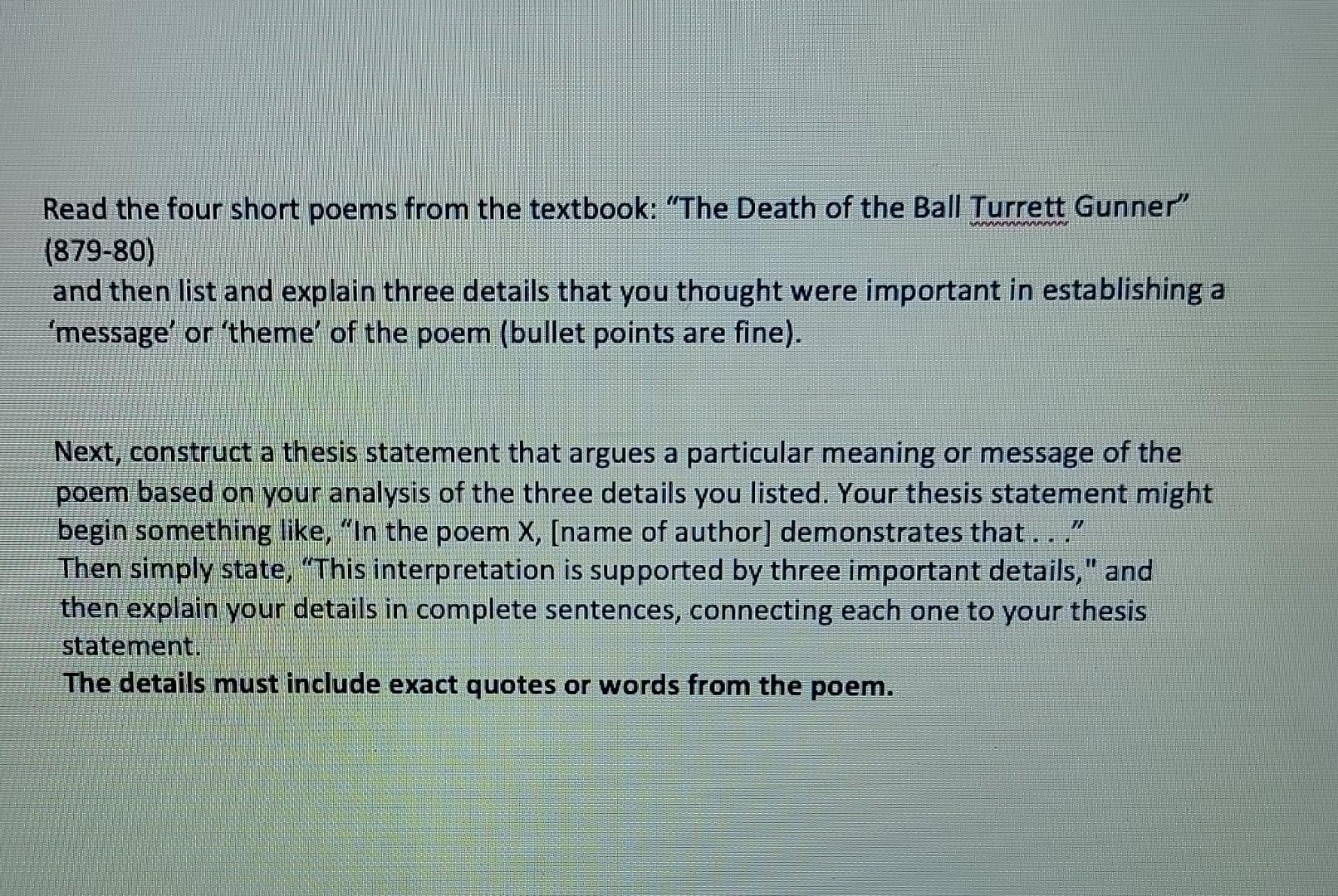 Read the four short poems from the textbook: "The | Chegg.com