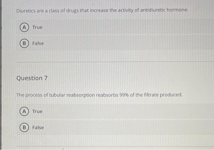 Solved Diuretics are a class of drugs that increase the | Chegg.com