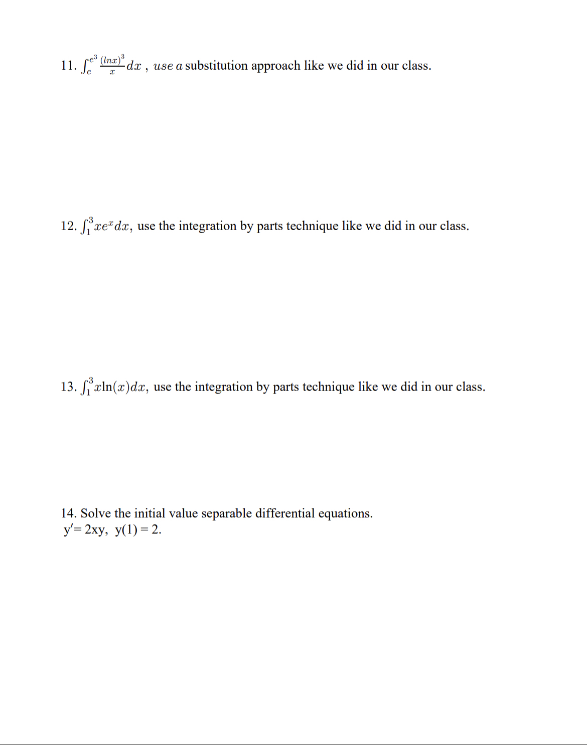 Solved ∫ee3(lnx)3xdx, ﻿use a substitution approach like we | Chegg.com