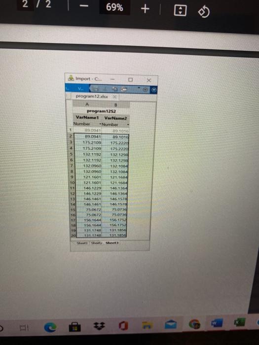 Solved 1 / 2 69% + Topics: Excel Files / Matrix Computations | Chegg.com