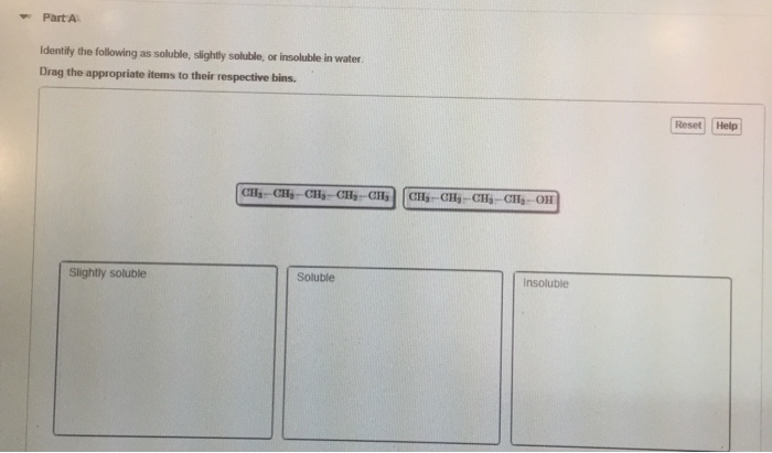 Solved Part A Identify the following as soluble, slightly | Chegg.com