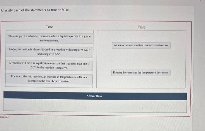 Solved Classify each of the statements as true or false. | Chegg.com