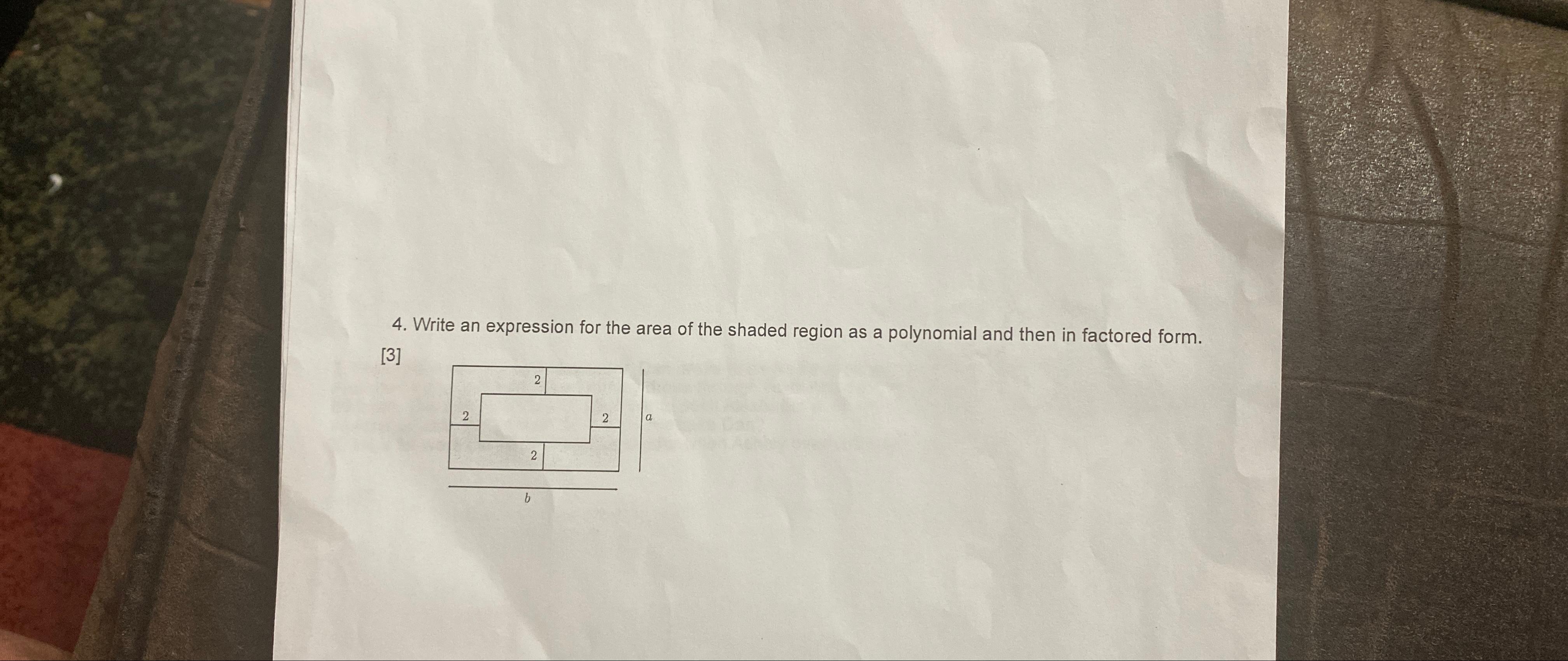 Solved Write an expression for the area of the shaded region | Chegg.com