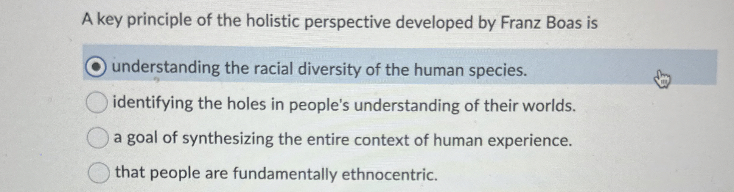 Solved A key principle of the holistic perspective developed | Chegg.com