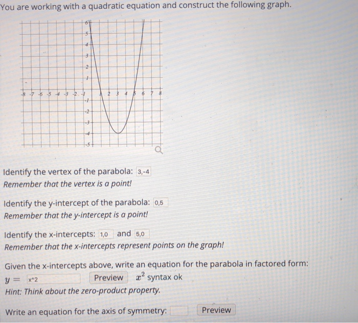 Solved You are working with a quadratic equation and | Chegg.com