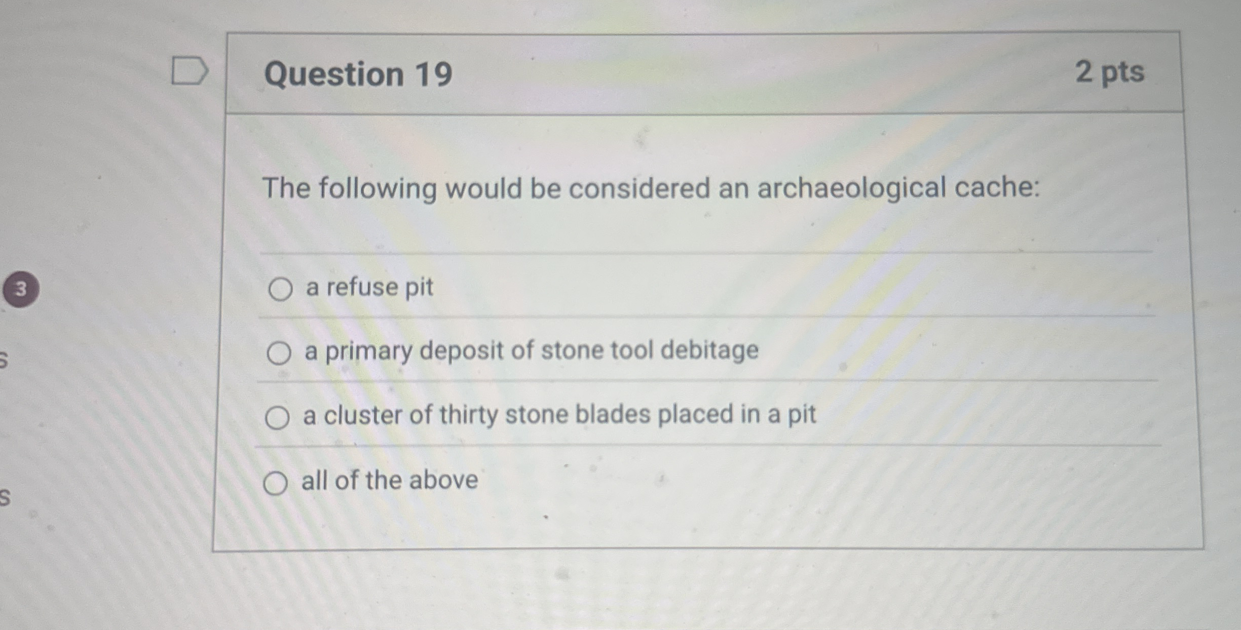 Solved Question 192 ﻿ptsThe following would be considered an | Chegg.com