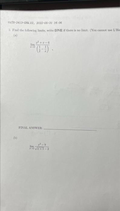 Solved MATH-2413-GHW.02, 2022-05-31 16:06 3. Find the | Chegg.com
