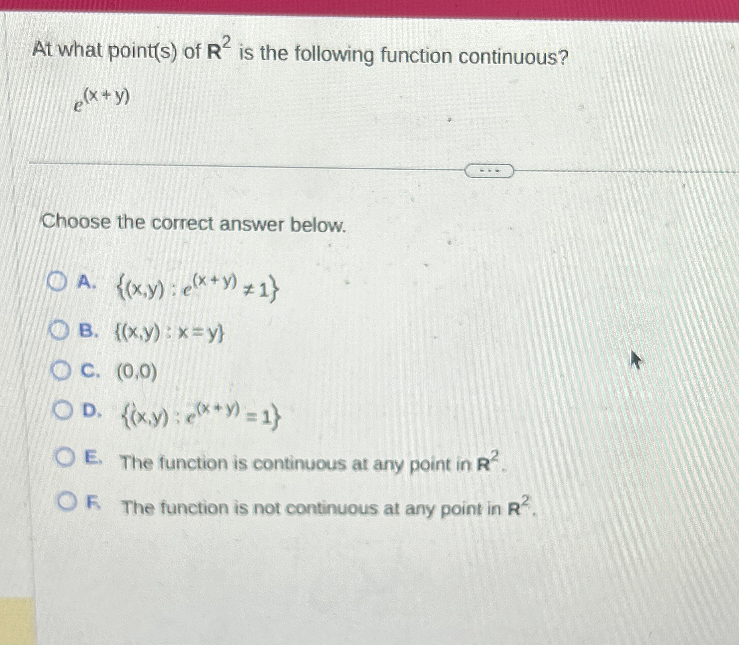 Solved At what point(s) ﻿of R2 ﻿is the following function | Chegg.com