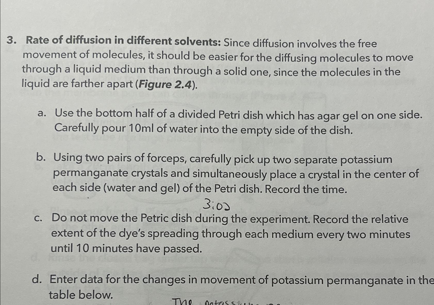 Solved Rate Of Diffusion In Different Solvents Since
