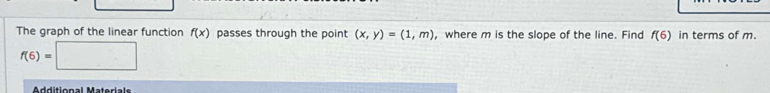 Solved The graph of the linear function f(x) ﻿passes through | Chegg.com