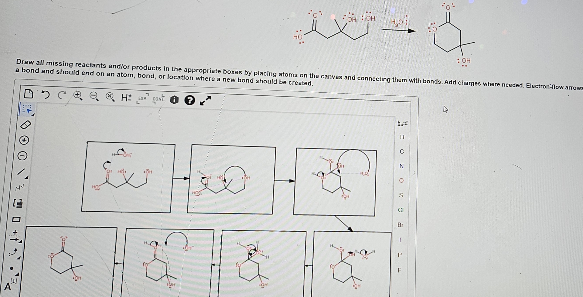 Solved Draw all missing reactants and/or products in the | Chegg.com