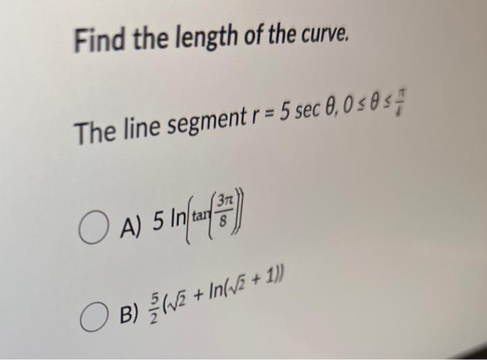 Solved Find the length of the curve. The line segment | Chegg.com