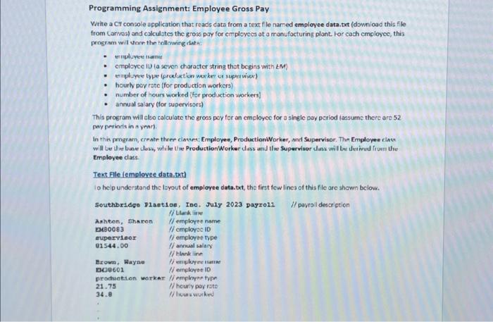 Solved Programming Assignment: Employee Gross Pay Wirte a CH | Chegg.com