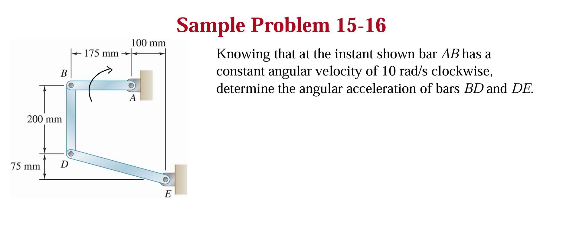 Solved Sample Problem 15-16Knowing that at the instant shown | Chegg.com