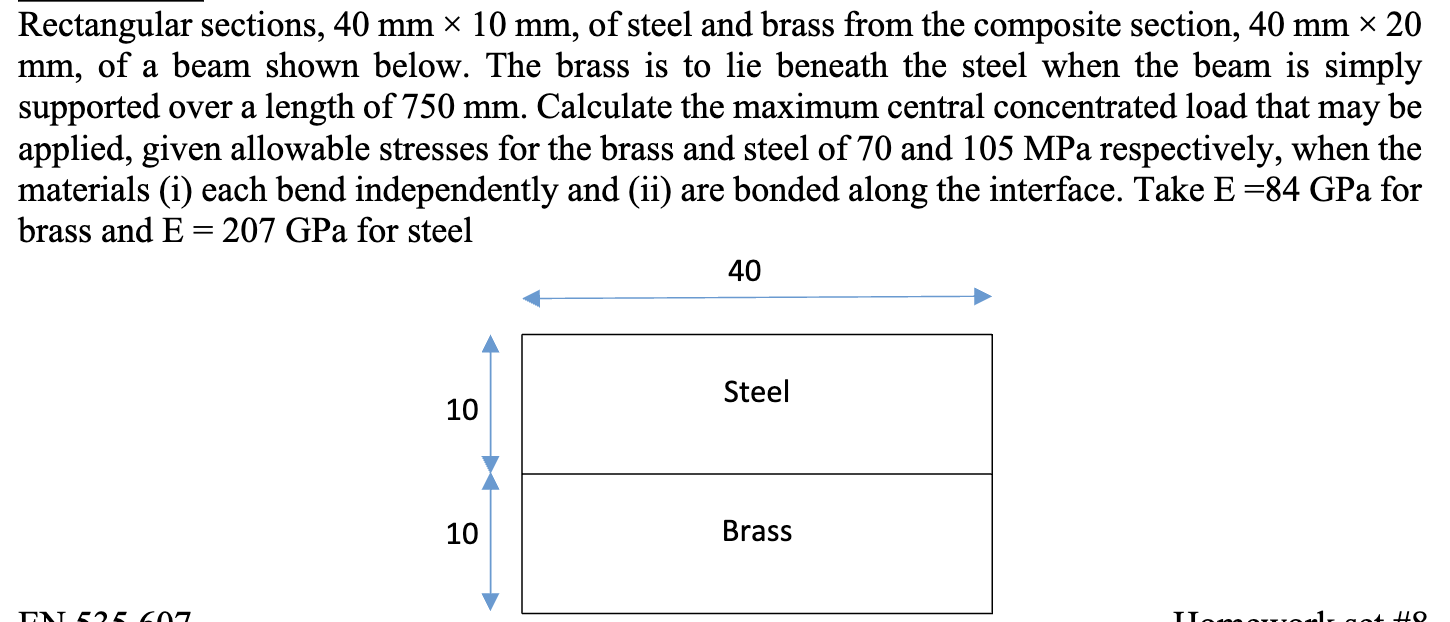 Solved Rectangular sections, \( 40 \mathrm{~mm} \times | Chegg.com